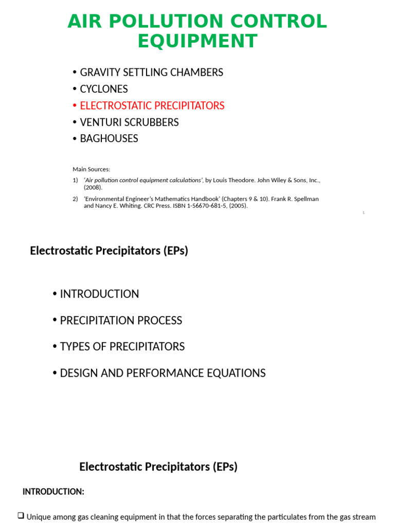 Lec 12 Electrostatic Precipitators | PDF | Ion | Ionization
