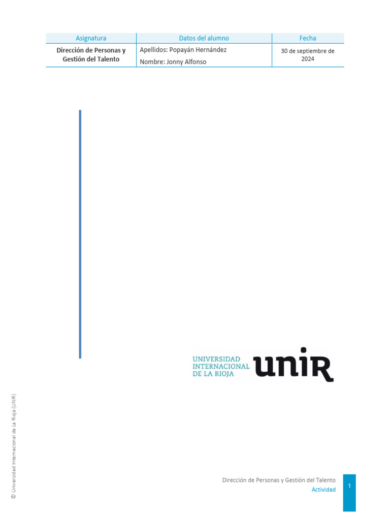 Desarrollo ACTIVIDAD 1 - Caso Práctico Dave Armstrong | PDF | Gestión del talento | Máster en ...