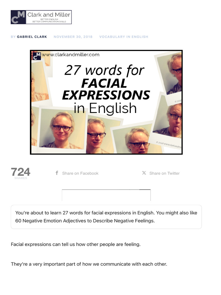 Face Expressions | PDF | Face | English Language