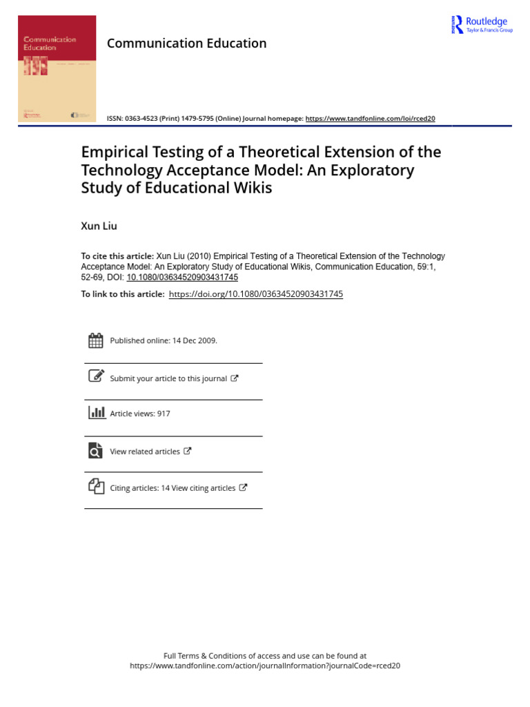 Empirical Testing of A Theoretical Extension of The Technology ...