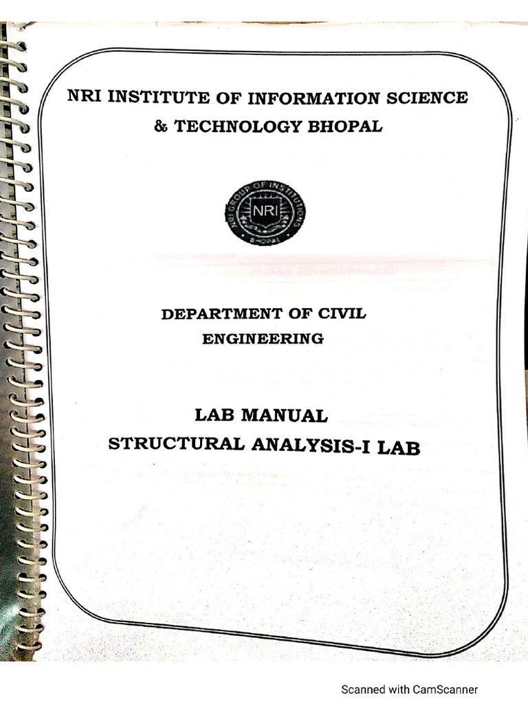 Lab Manual Structural Analysis 1 | PDF