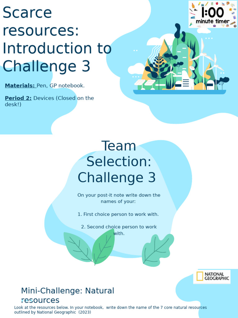 Introduction To Challenge 3 - Scarce Resources | PDF | Water | Fuels