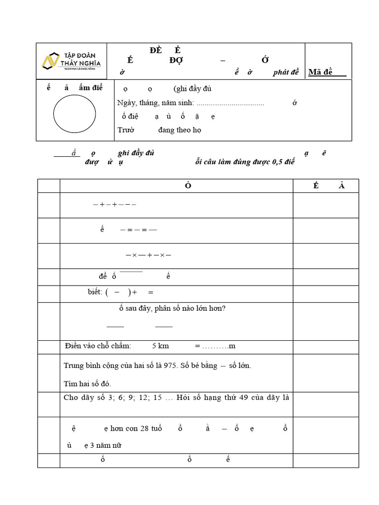 38.1. Đề KT 4A1 Ket Thuc Dot 3 (11.05.2024) Ma de 01 | PDF