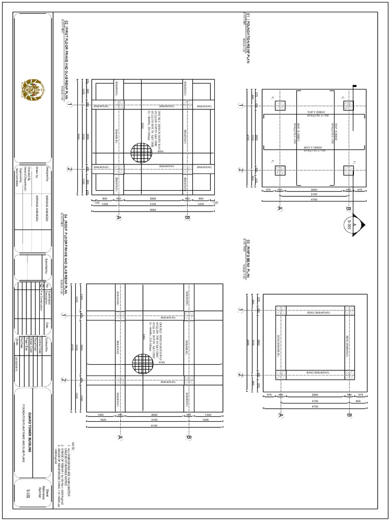 Gaurd Tower Drawings | PDF | Composite Material | Building Technology