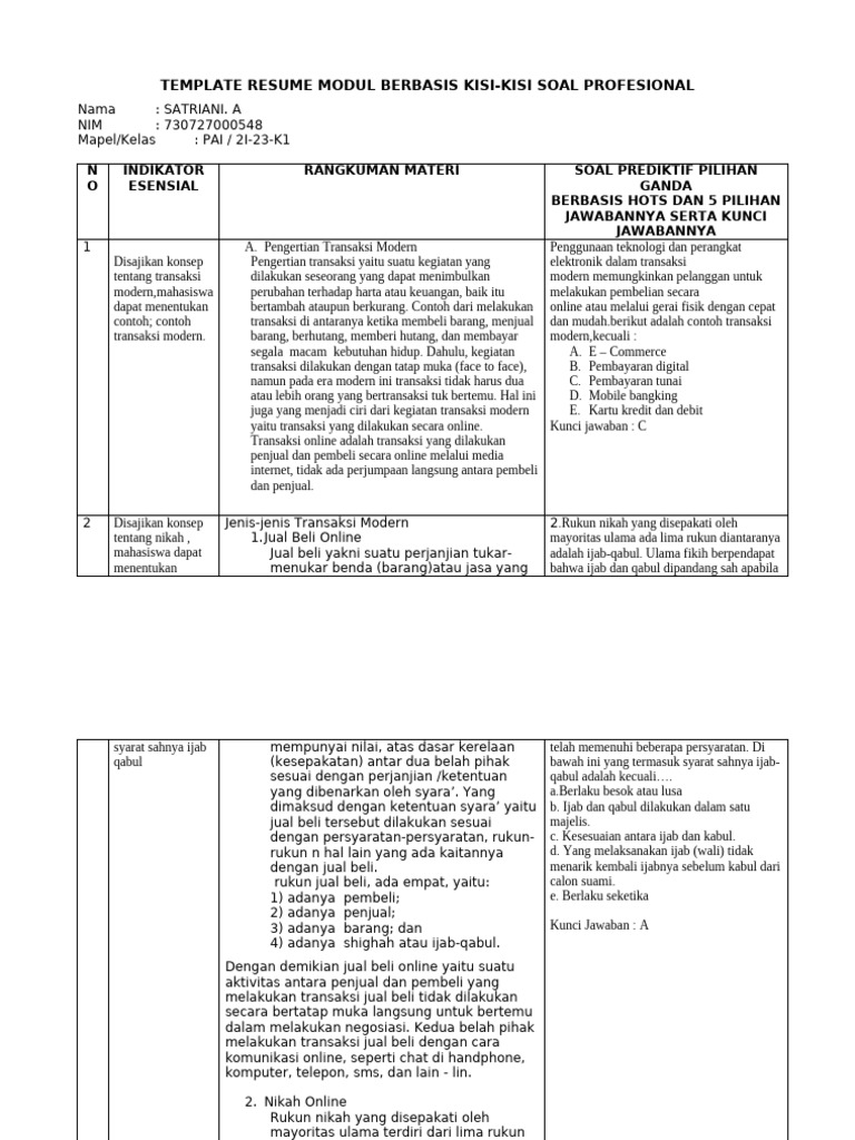 Resume Modul Pai Kontemporer KB 2 | PDF