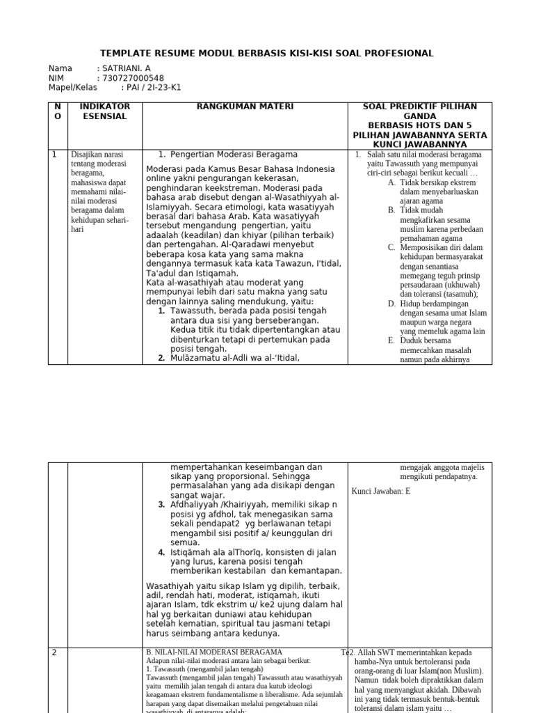 Resume Modul Pai Kontemporer KB 4 | PDF