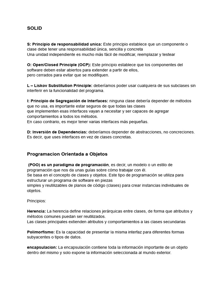 Preguntas Entrevistas | PDF | Objeto (informática) | Programación orientada a objetos