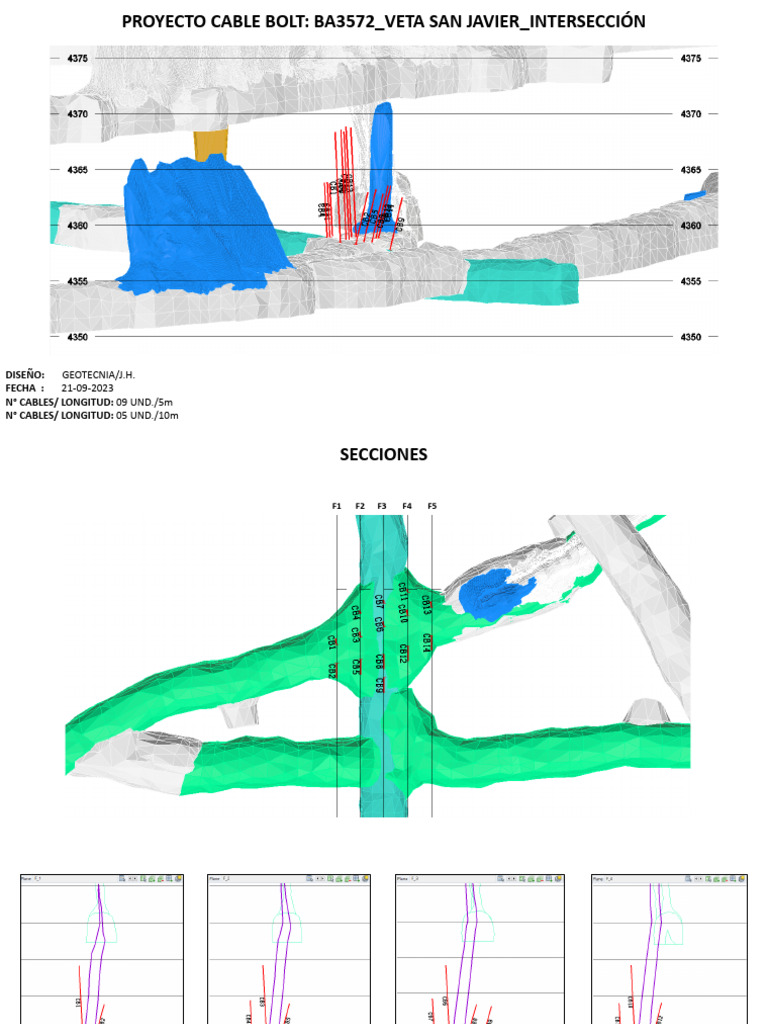 Diseño Cable Bolt Ba3572 San Javier (Intersección) | PDF