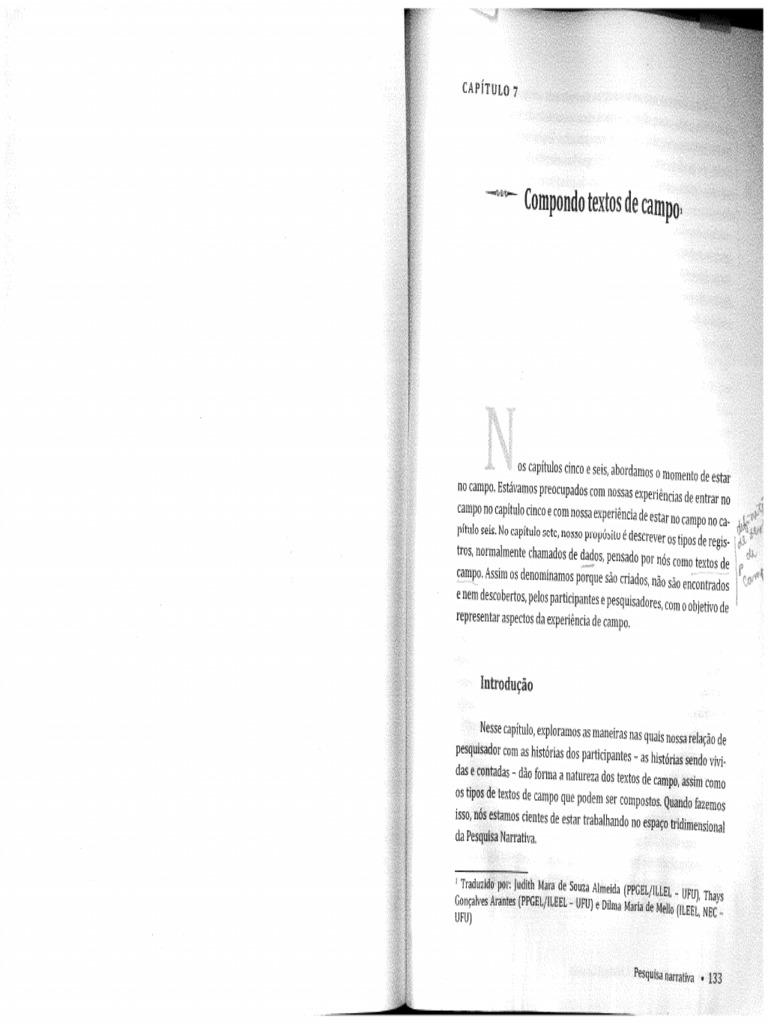 Compondo Textos de Campo - Pesquisa Narrativa | PDF