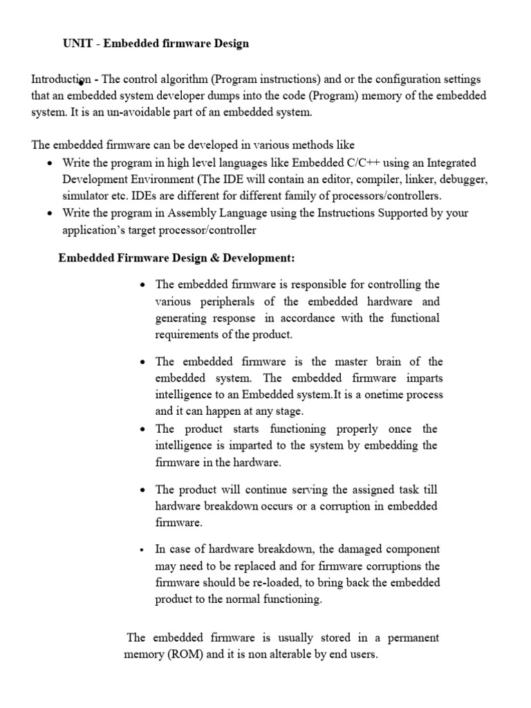 Module 4 - Embedded Firmware Design | PDF | Assembly Language | Operating System