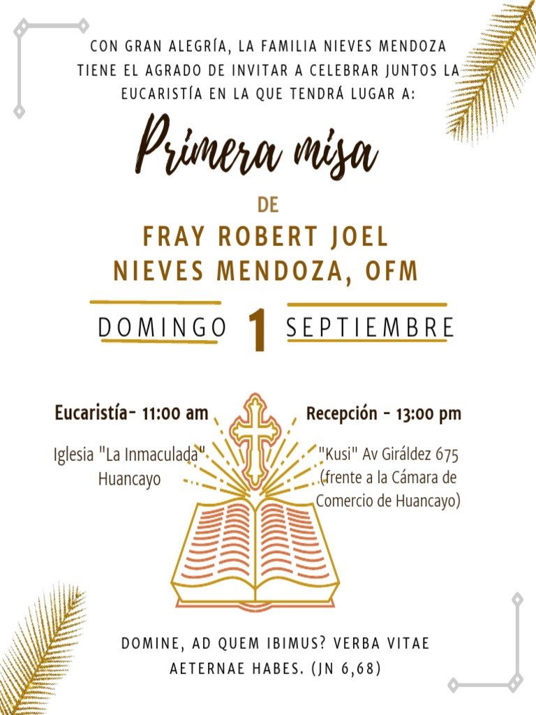 Primera Misa Fray Robert Joel en Huancayo | PDF | Religión y espiritualidad