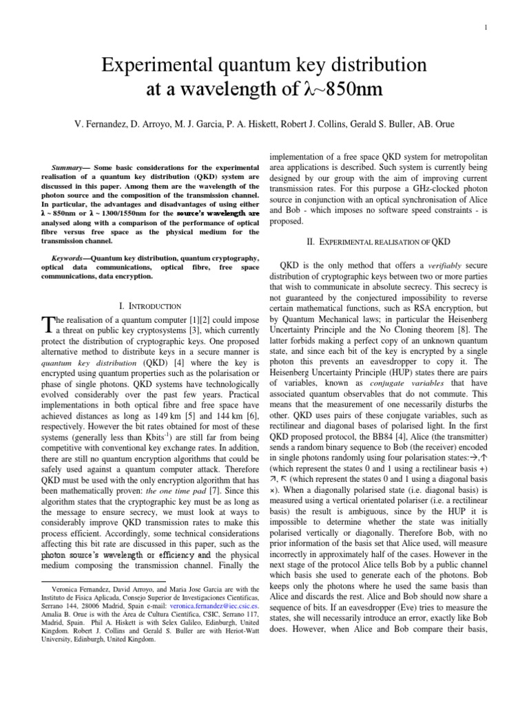 Quantum Key Distribution (QKD) | PDF | Polarization (Waves ...