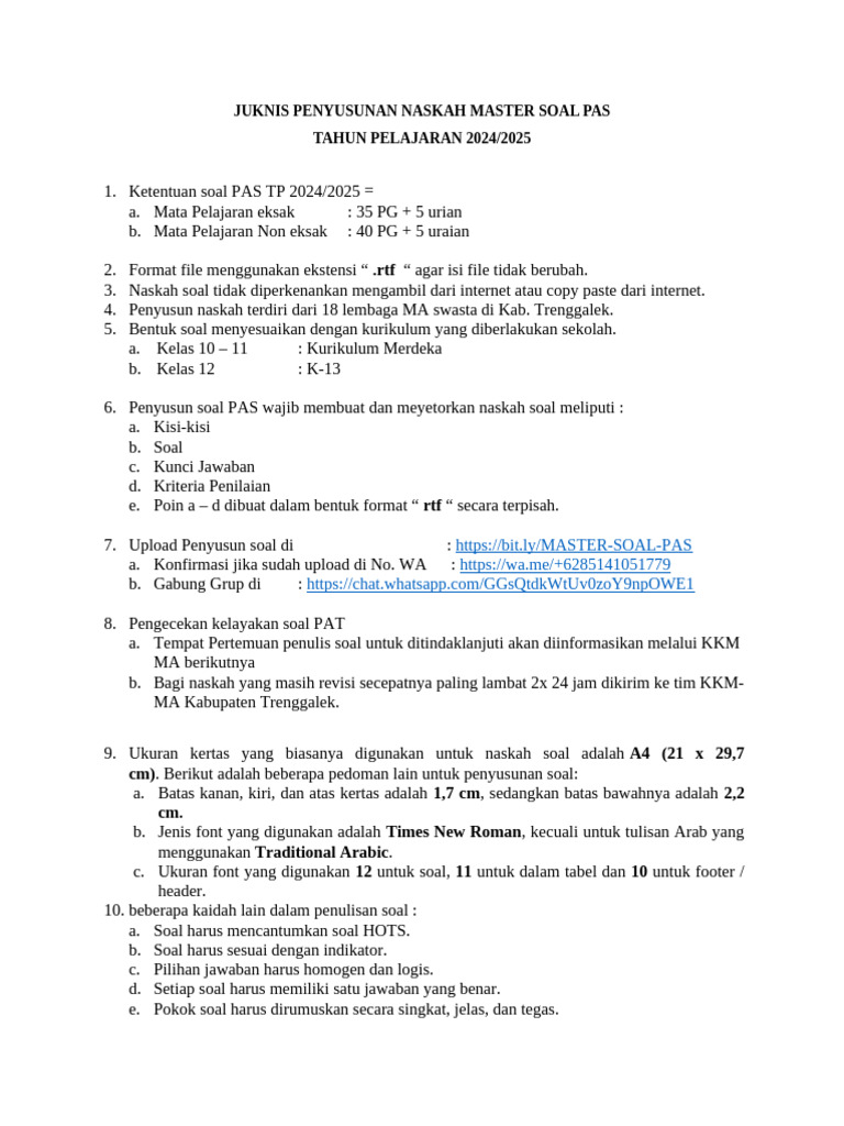 Juknis Penyusunan Naskah Master Soal Pas | PDF | Karier & Perkembangan | Seni