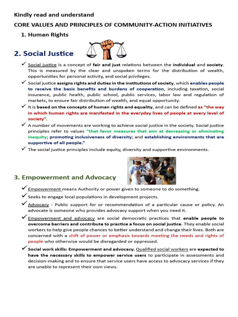 CESC_CORE-VALUES_Oct16 | PDF | Social Justice | Justice