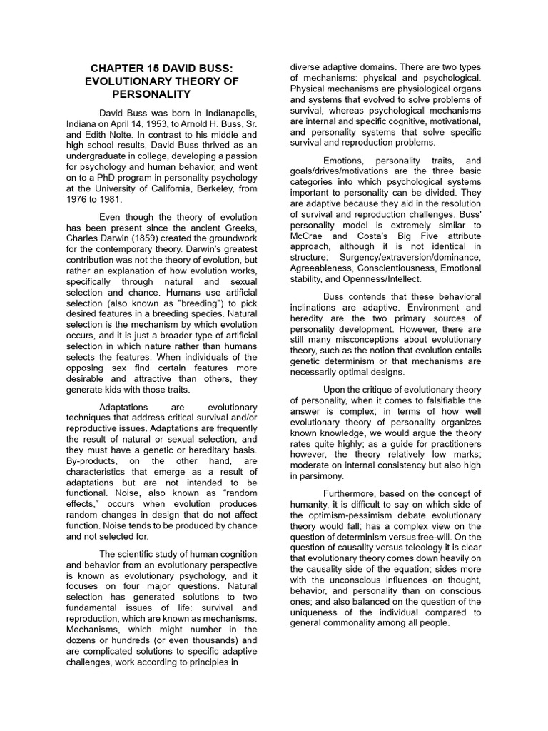 Chapt 15. BUSS | PDF | Evolution | Natural Selection