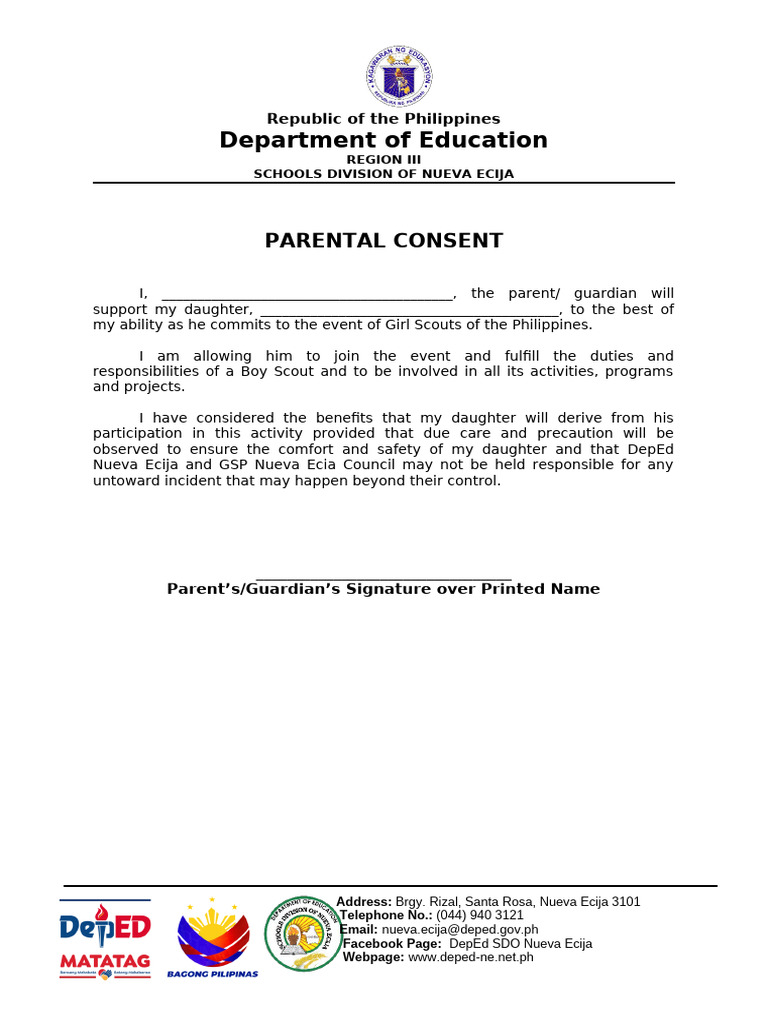 GSP Parents-Consent | PDF | Self-Improvement | Wellness