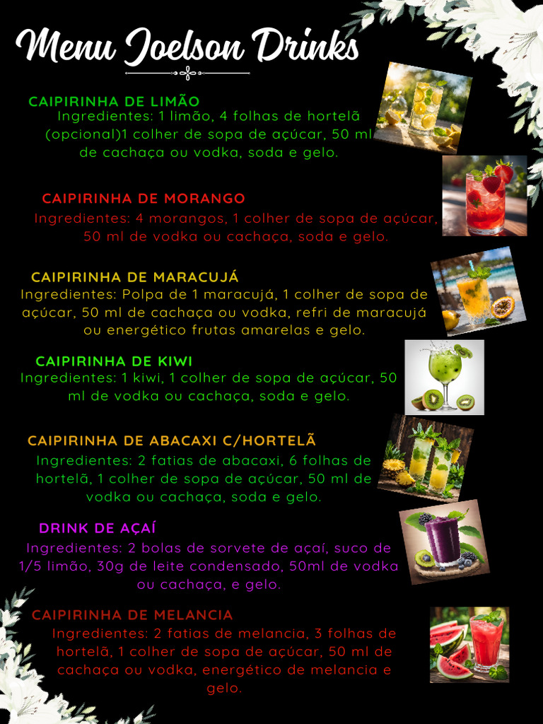 Receitas de Caipirinhas Variadas | PDF | Estilo de vida