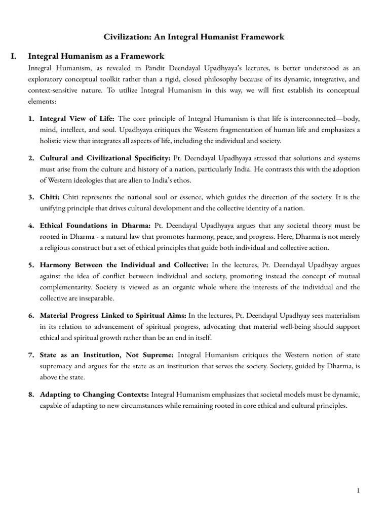 Civilization - An Integral Humanist Framework v2 | PDF | System | Humanism
