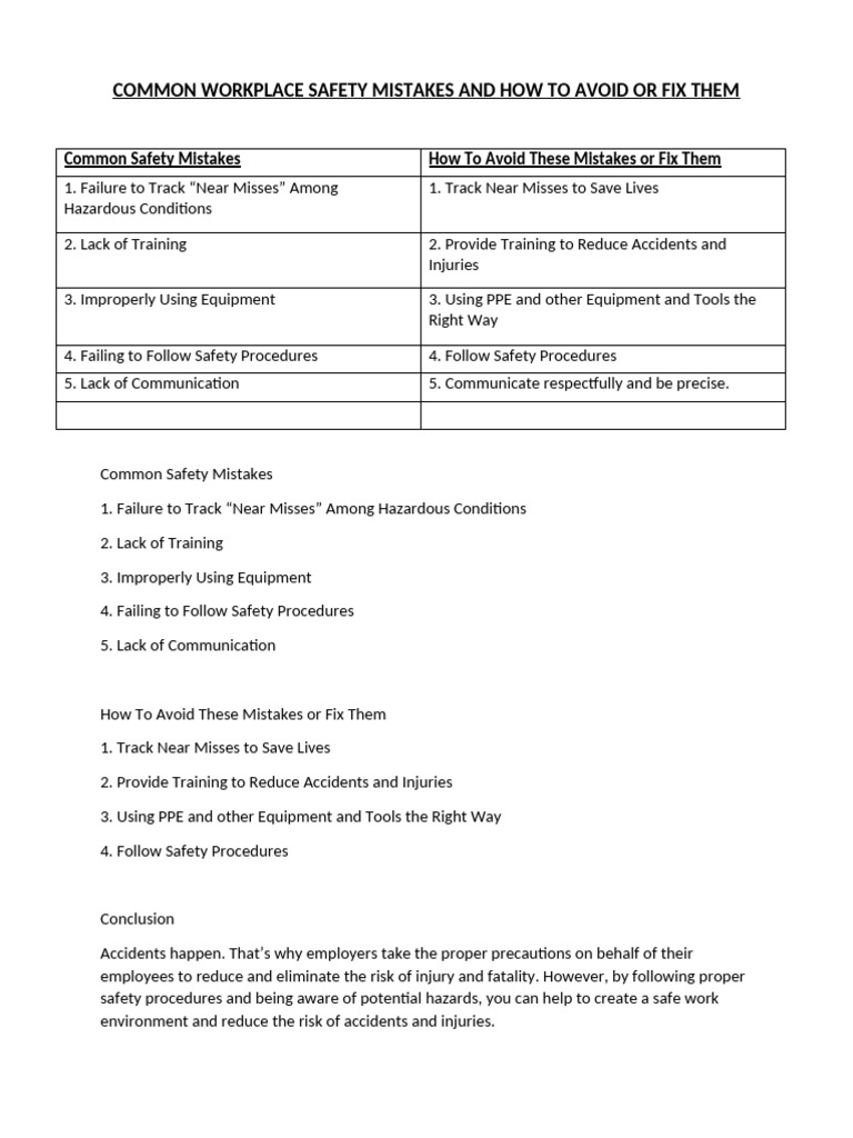 Common Safety Mistakes For Printing | PDF | Wellness | Science ...