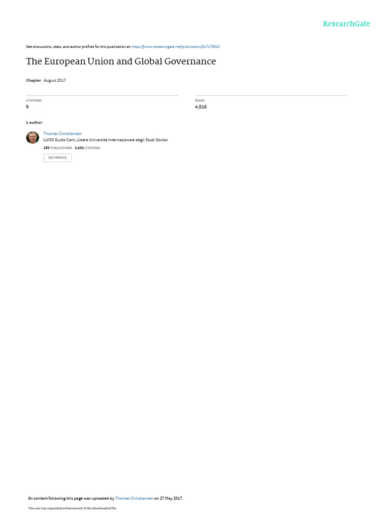 11 AnnaTriandafyllidou Chap10 v1 | PDF | European Union | Multilateralism