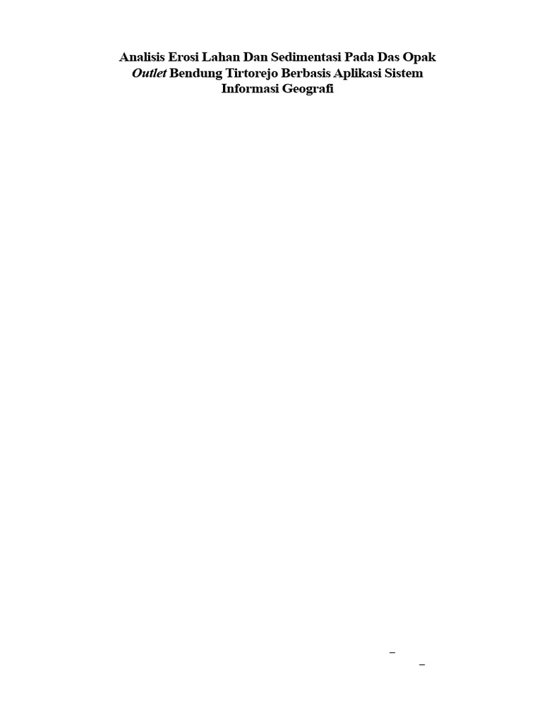 Erosi dan Sedimentasi DAS Opak Tirtorejo | PDF | Ilmu Sosial | Sains ...