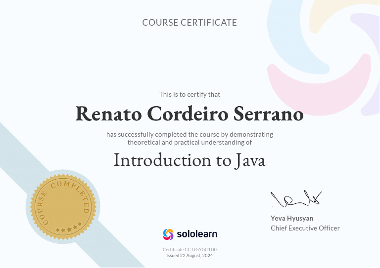Java Course Completion Certificate | PDF
