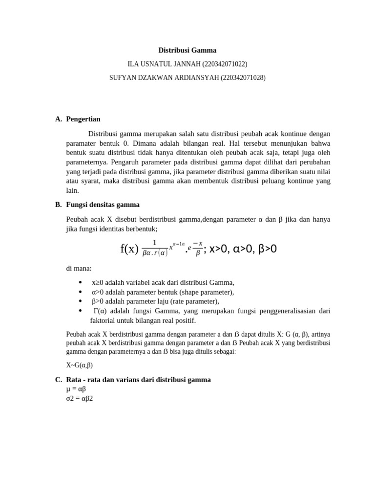 Distribusi Gamma | PDF