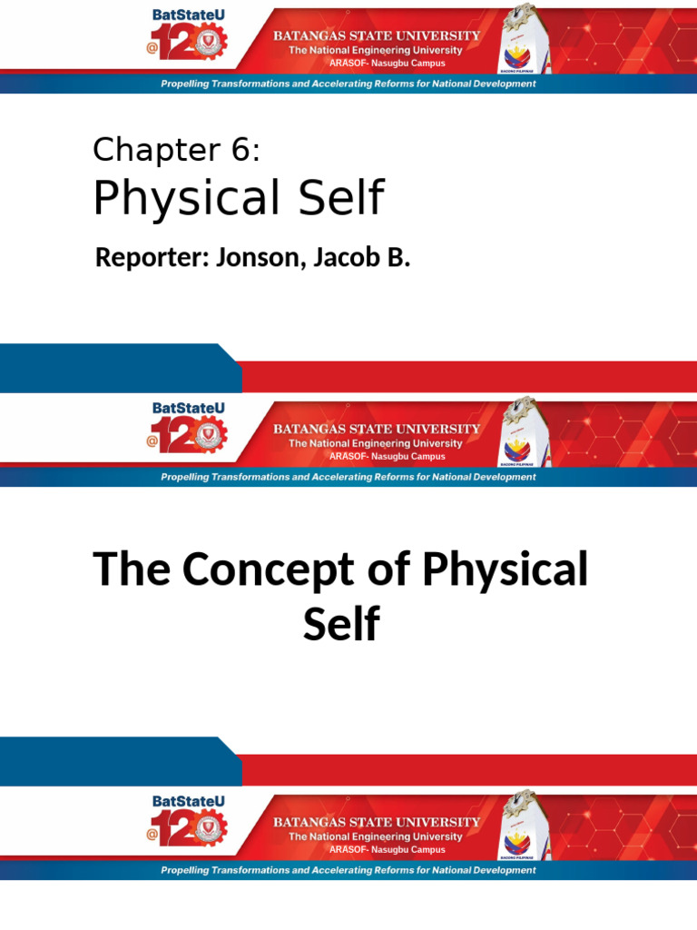 UNDERSTANDING-THE-SELF, Topic 6, The Physical Self - 1 | PDF | Self ...