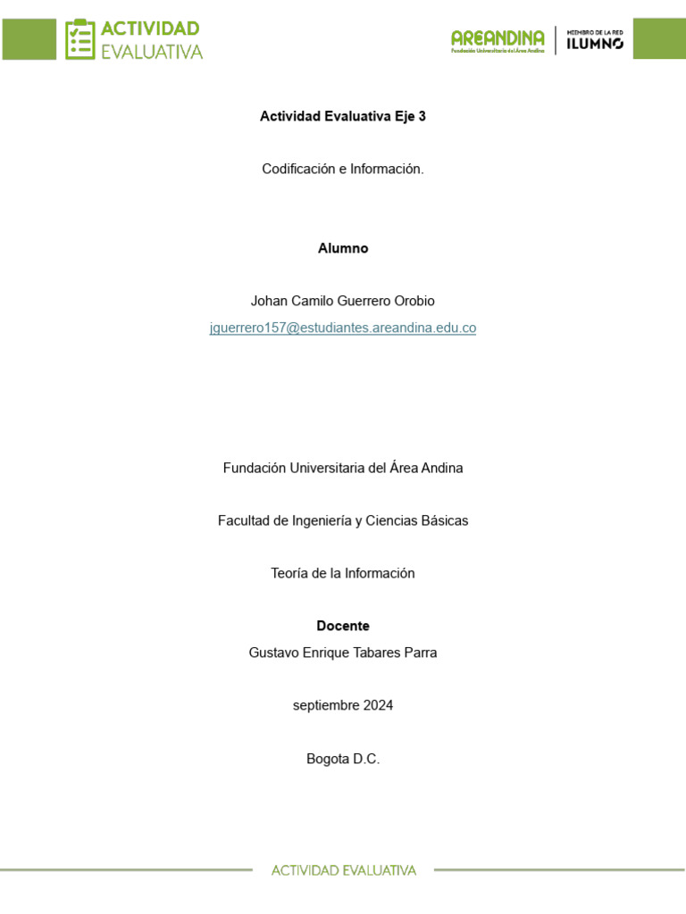 Actividad Eje 3, Entregable | PDF | Compresión de datos | Información