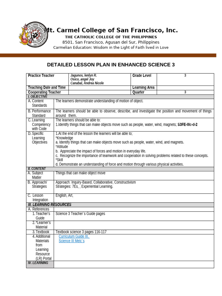 science grade3 | PDF | Learning | Force