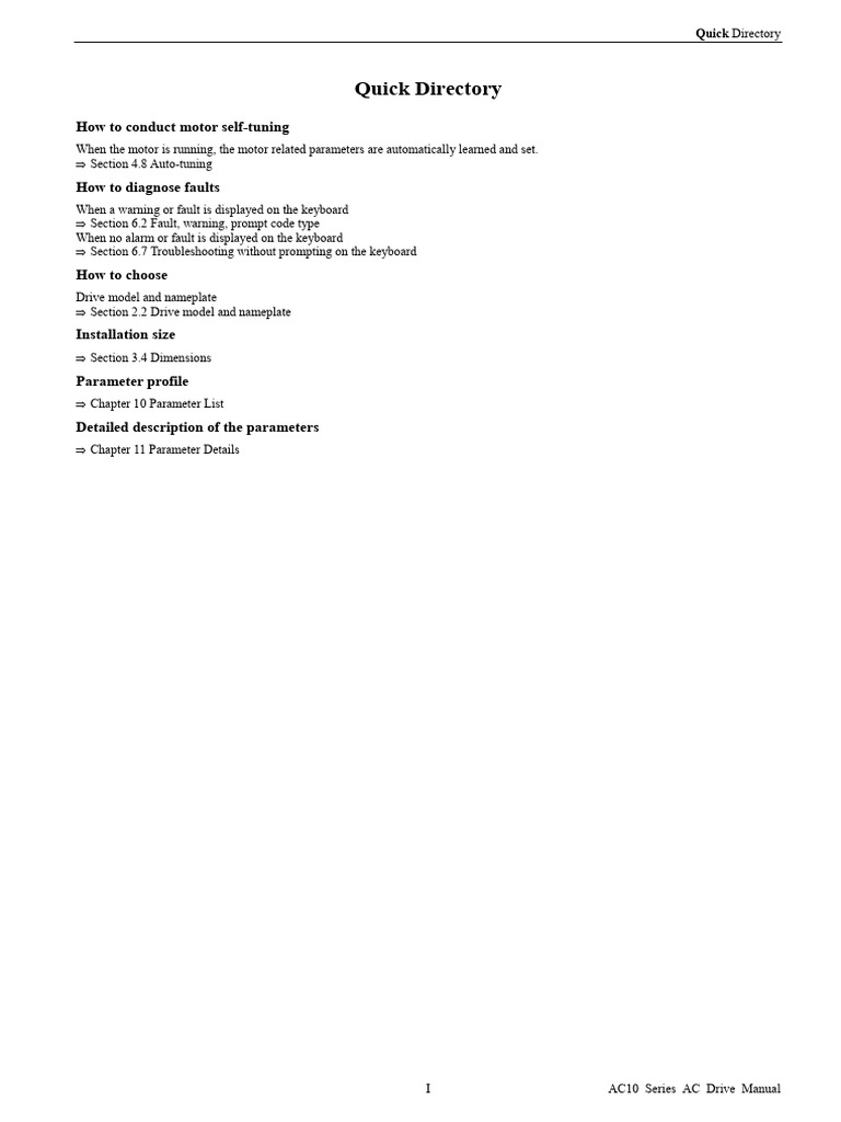 AC10 Drive Manual Overview | PDF | Power Supply | Safety