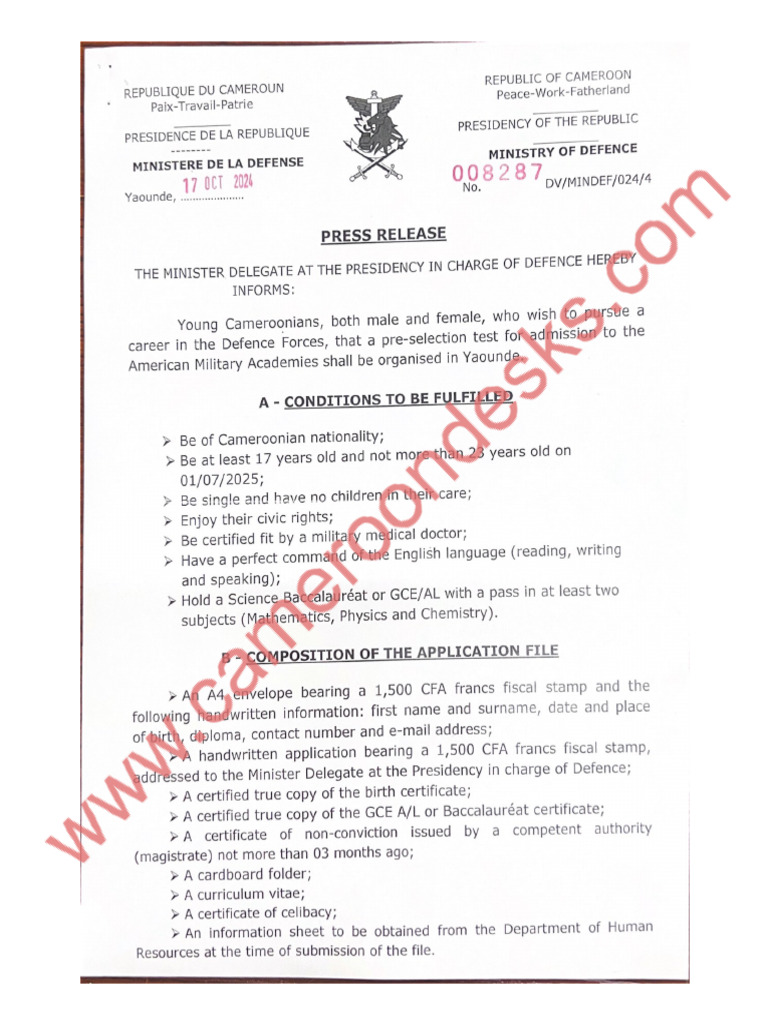 REPUBLIQUE DU CAMEROUN-1 - Watermark | PDF