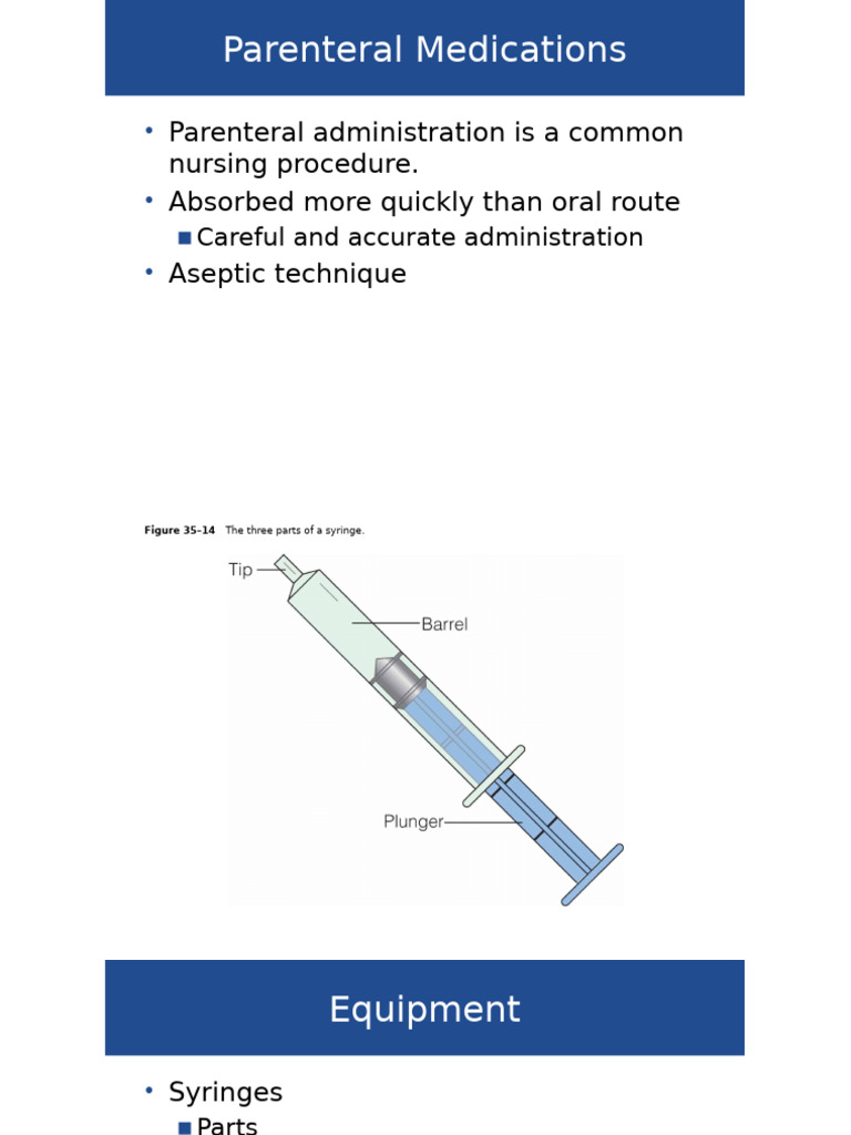 Parenteral | PDF | Syringe | Injection (Medicine)