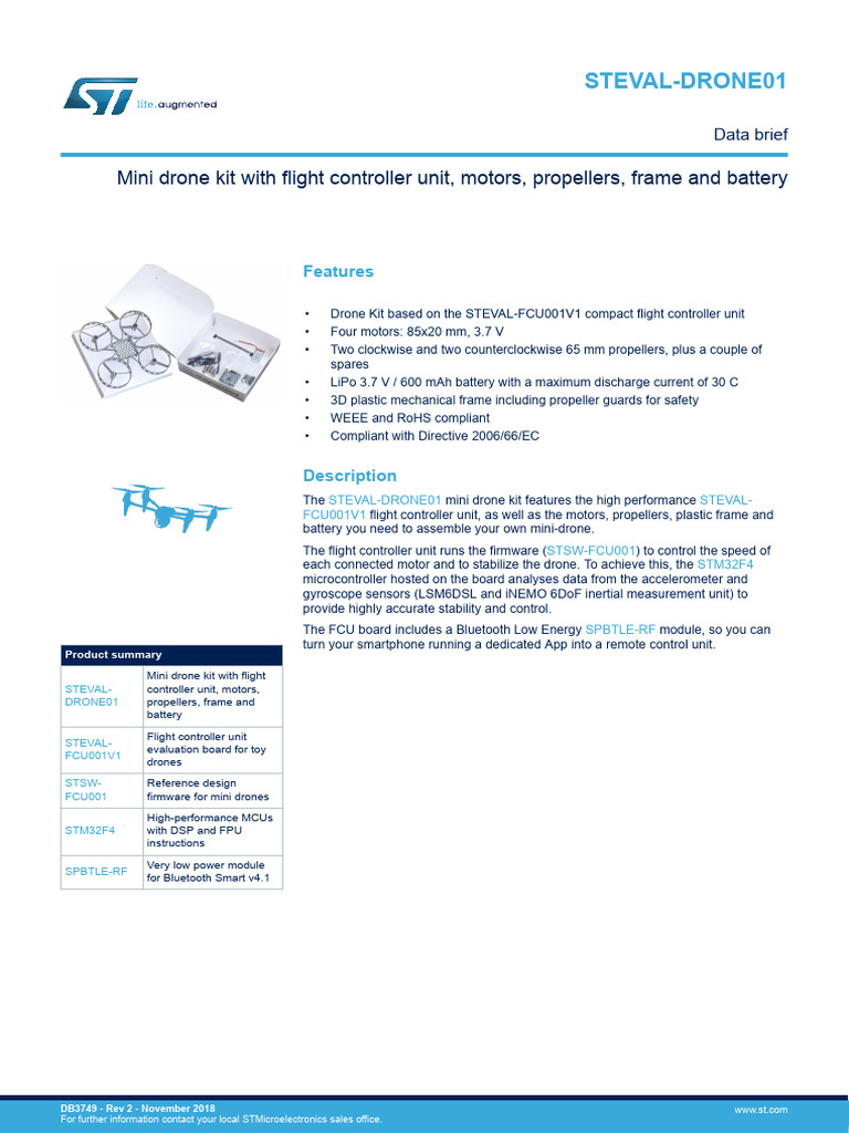 steval-drone01 | PDF | Unmanned Aerial Vehicle | Computing