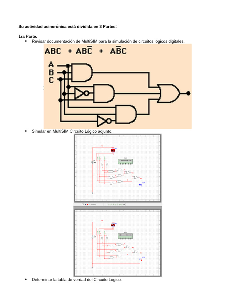 Simulación de Circuitos Lógicos en MultiSIM y Tinkercad | PDF