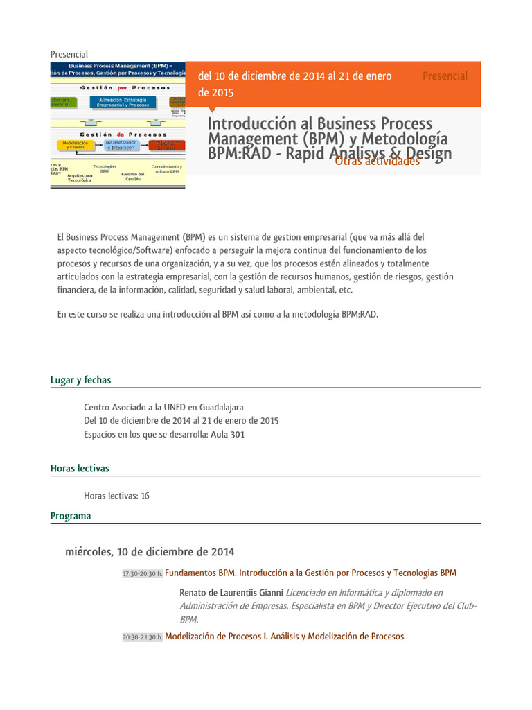 Introducción Al Business Process Management (BPM) y Metodología BPM - RAD - Rapid Analisys | PDF ...