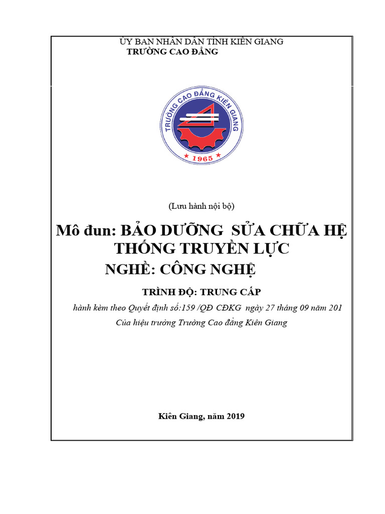 Giao Trinh BDSC He Thong Truyen Luc - TC | PDF