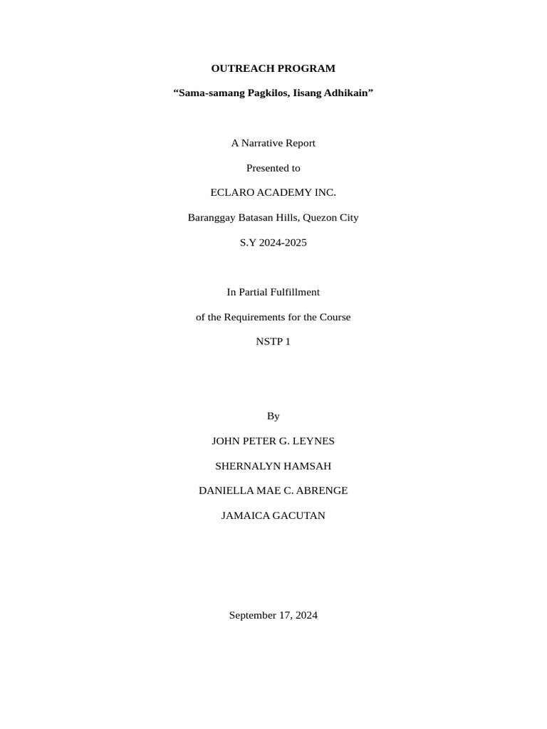 Nstp-Format (1) Ab Com 1ST Year | PDF