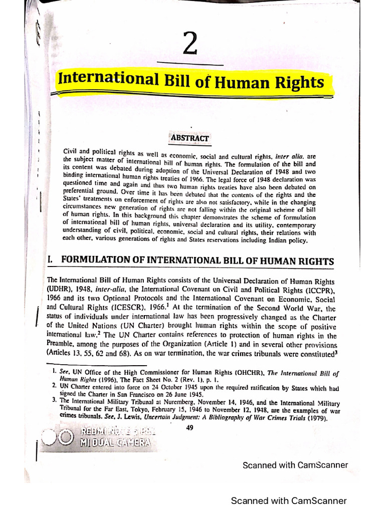 International Bill of Human Rights | PDF