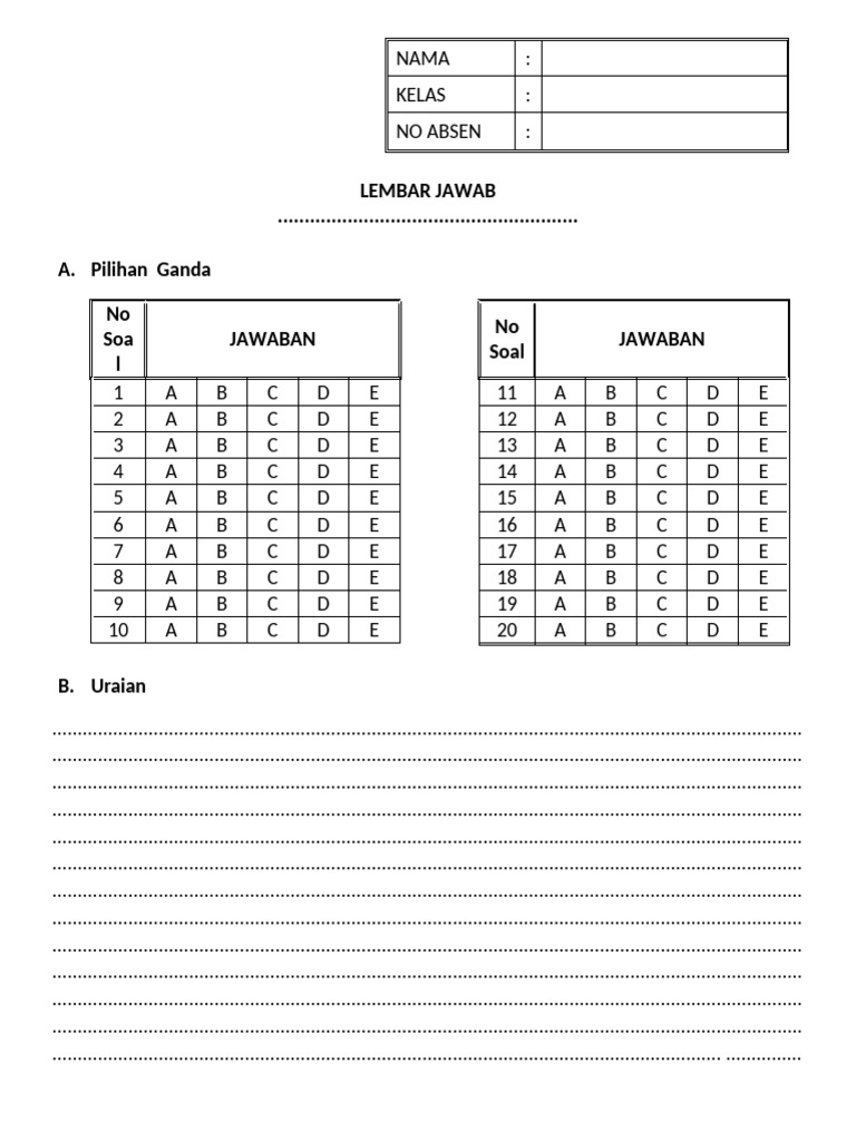 Lembar Jawab | PDF