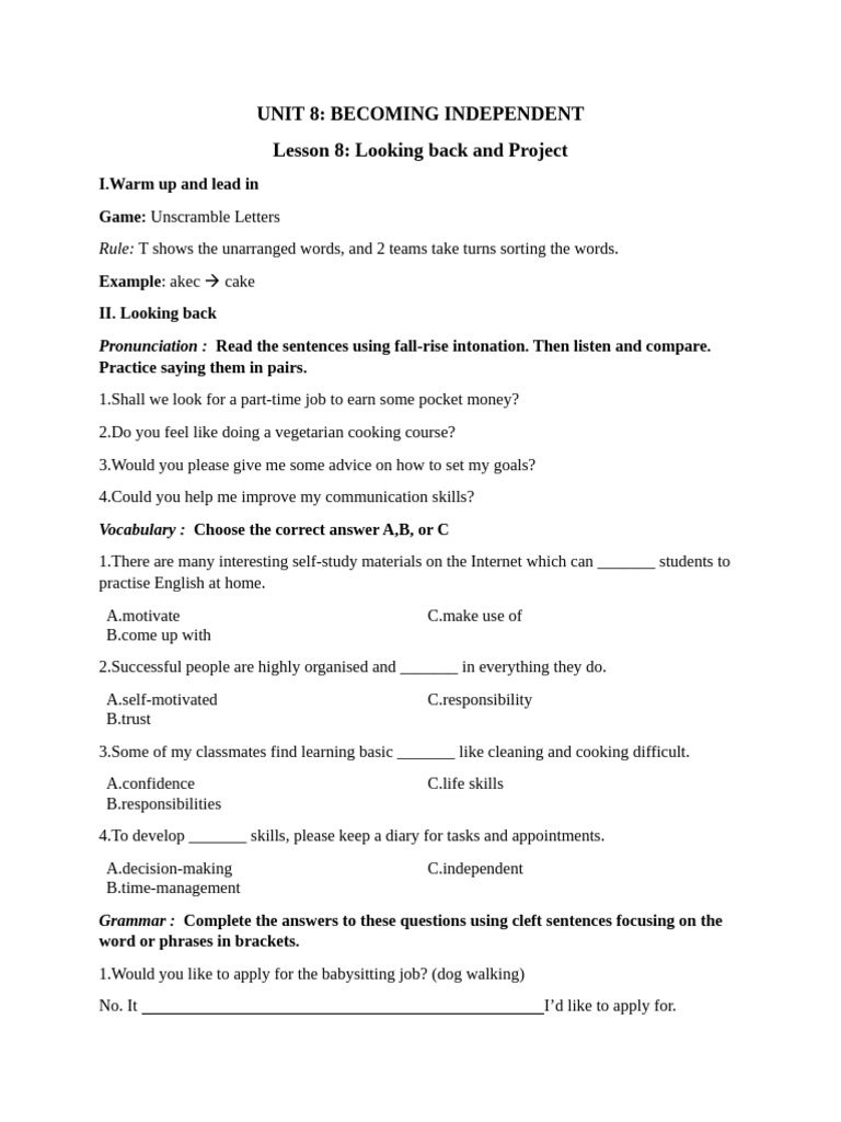 UNIT 8 Looking Pro Handout | PDF | Human Communication | Linguistics