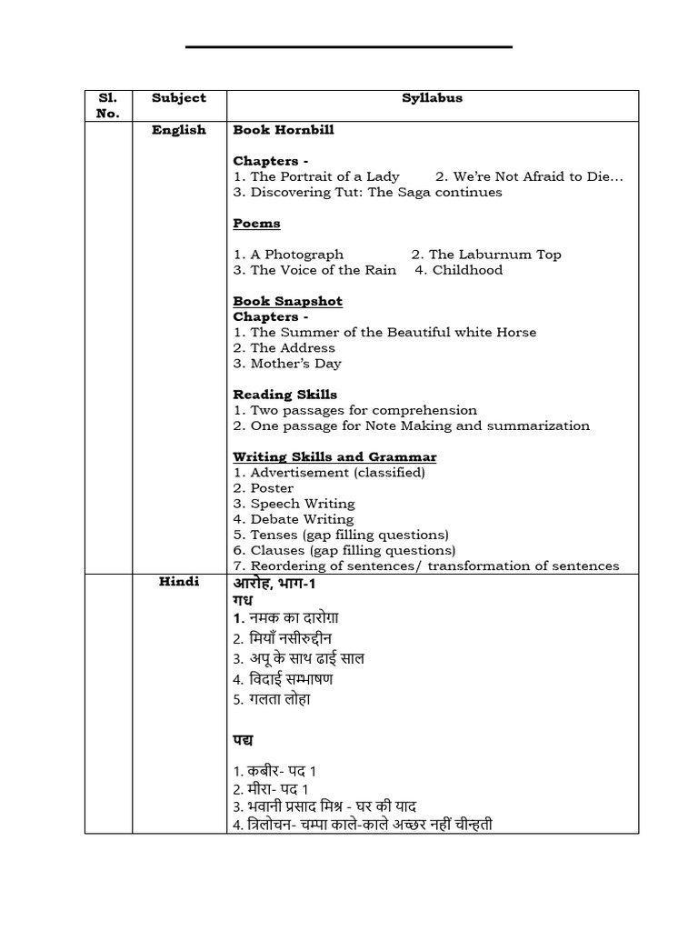 Class Xi Half Yearly Syllabus 2024 Pdf Plants Chemistry