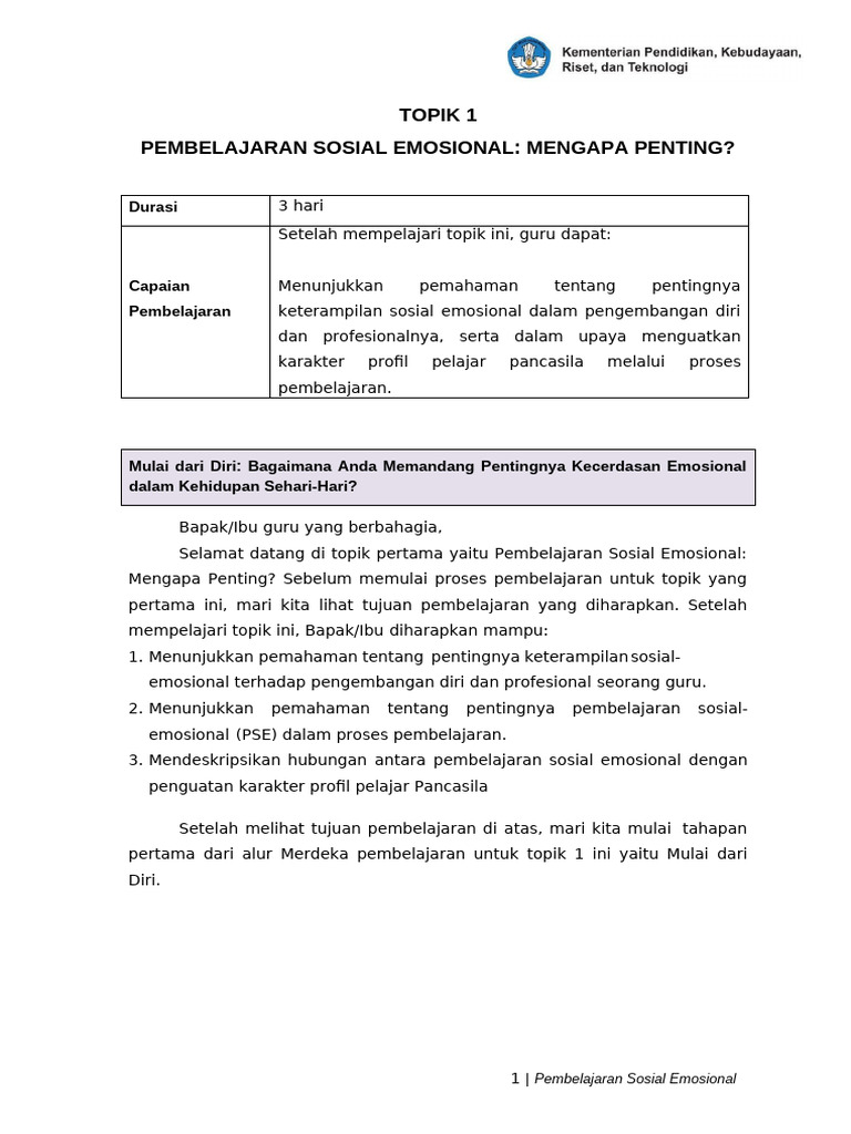 Modul 2 Topik 1 (Modul PSE) - PSE Mengapa Penting | PDF | Pengembangan Diri | Kesehatan Holistik