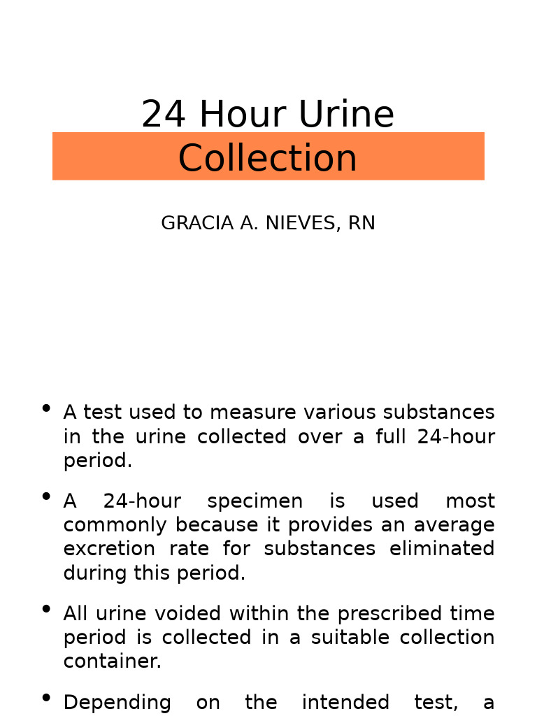 24 Hour Urine Collection | PDF | Urine
