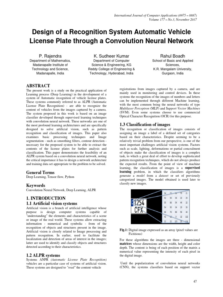 Design of A Recognition System Automatic | PDF | Artificial Neural Network | Image Segmentation