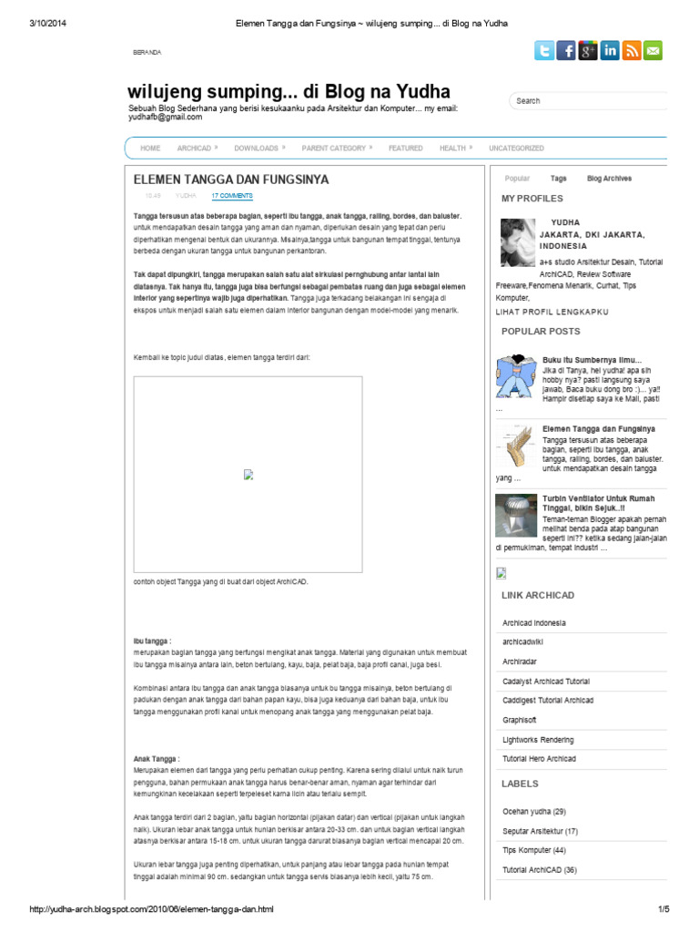Elemen Tangga Dan Fungsinya Wilujeng Sumping.. | PDF