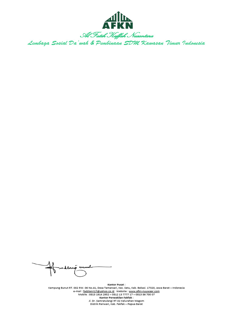 Pengangkatan Kepala Sekolah AFKN 2020 | PDF