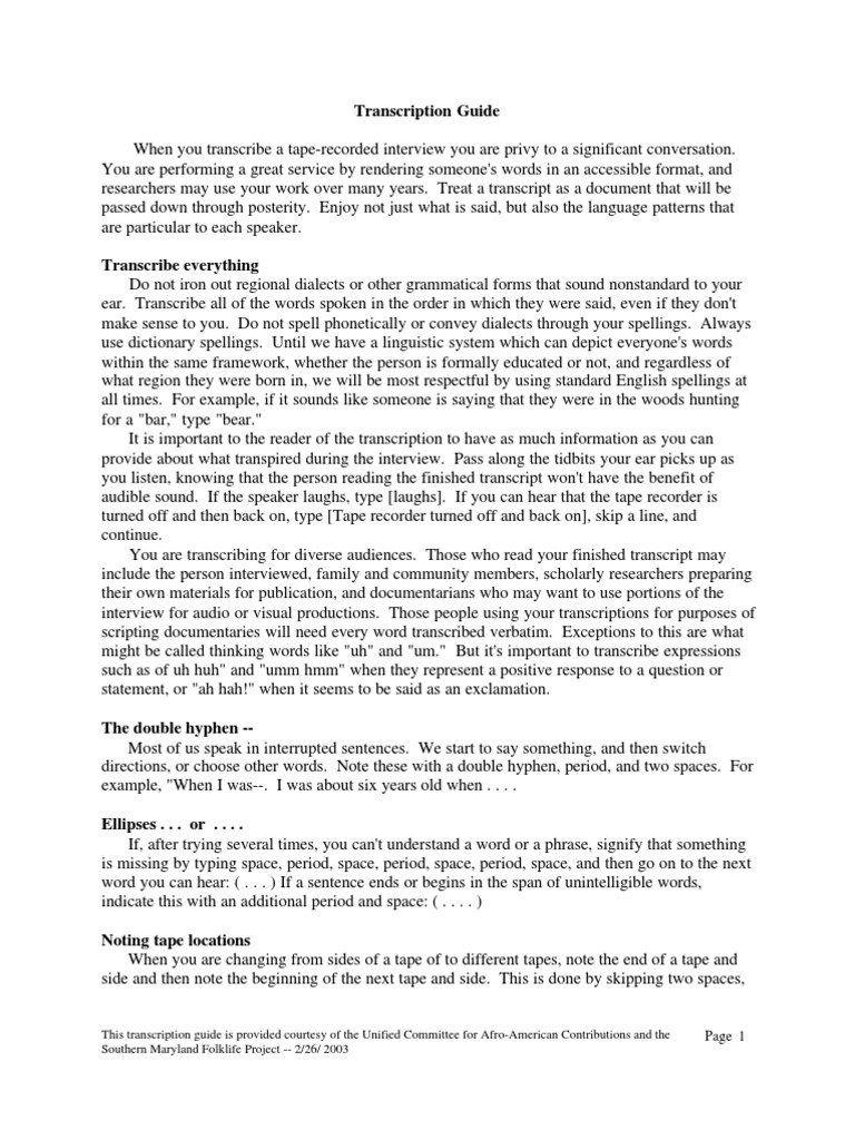 Transcription Guide | PDF | Semiotics | Languages