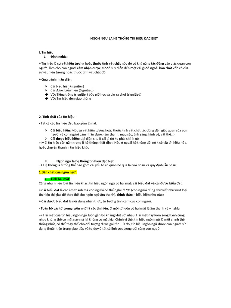 Ngon Ngu La He Thong Tin Hieu Dac Biet Dai Hoc Su Pham Ha Noi 72393 | PDF