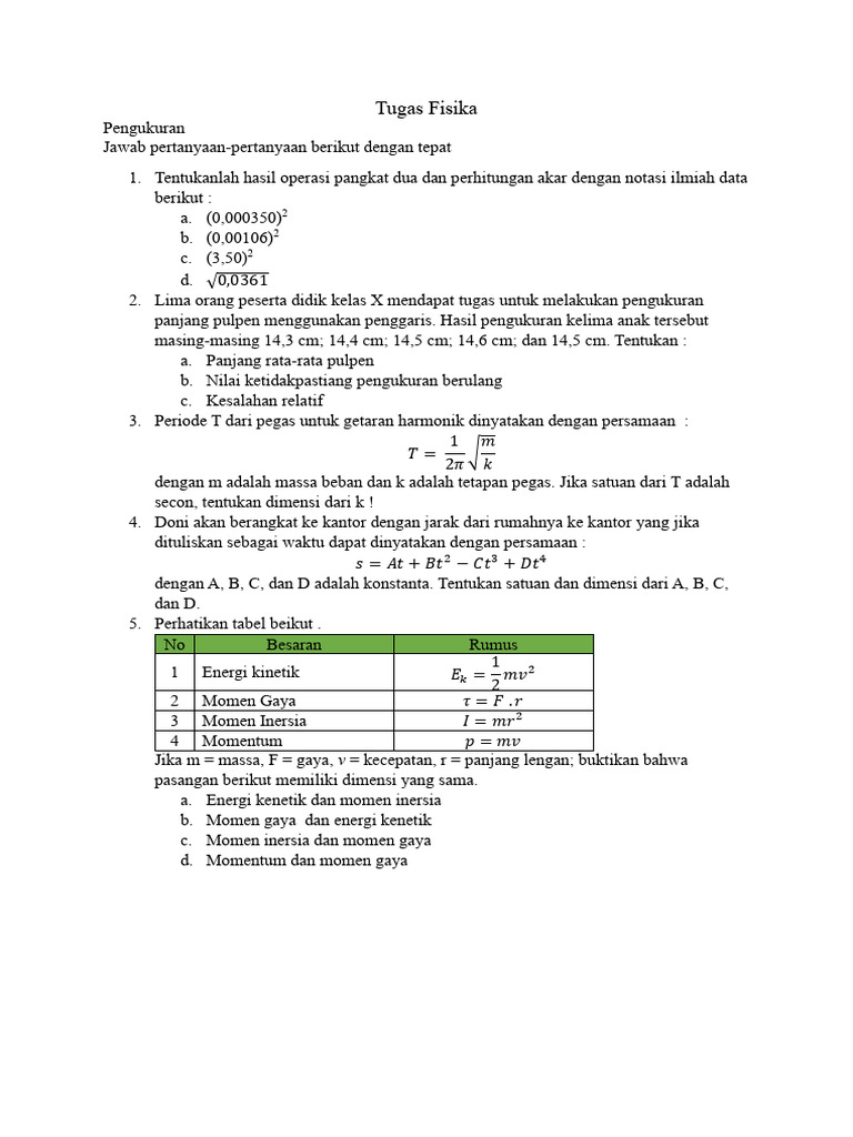 Tugas Fisika | PDF